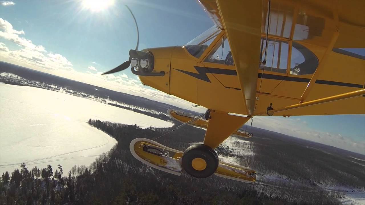 Ski Plane Flying - Legend Cub - Michigan - YouTube
