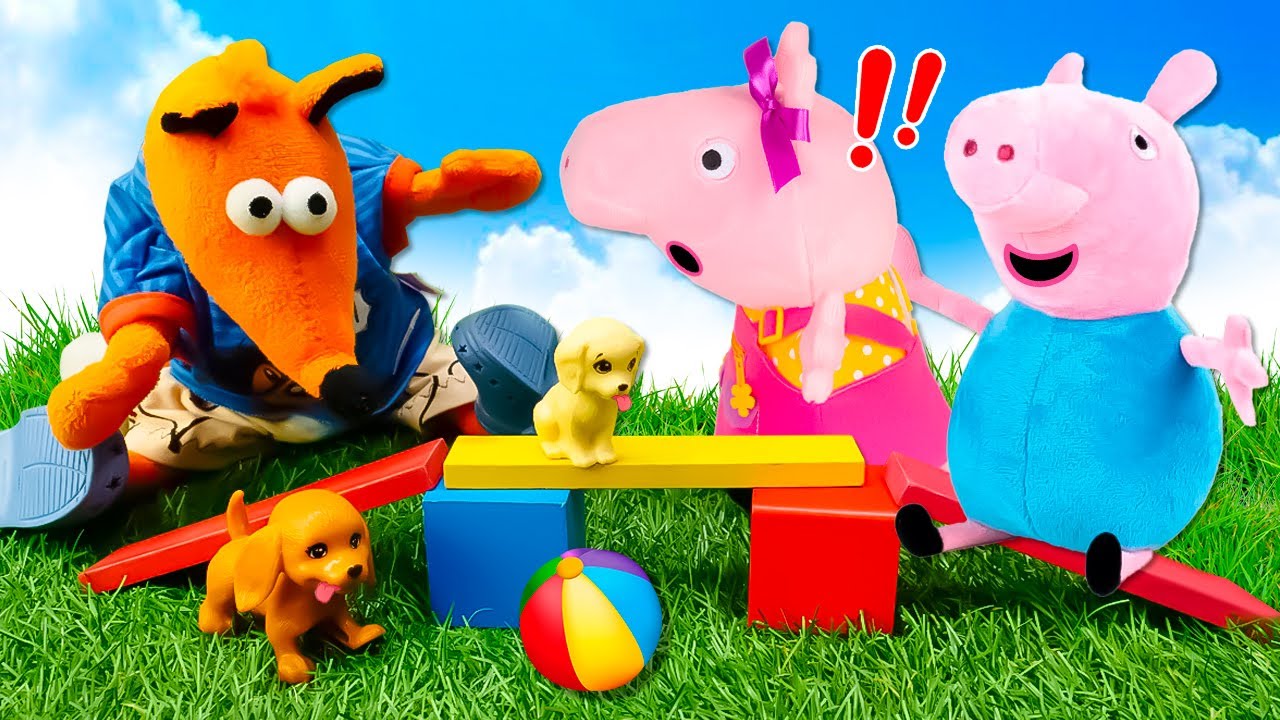 ¡Oh, no..! El perro de Peppa Pig se porta mal. Juguetes de peluche ...