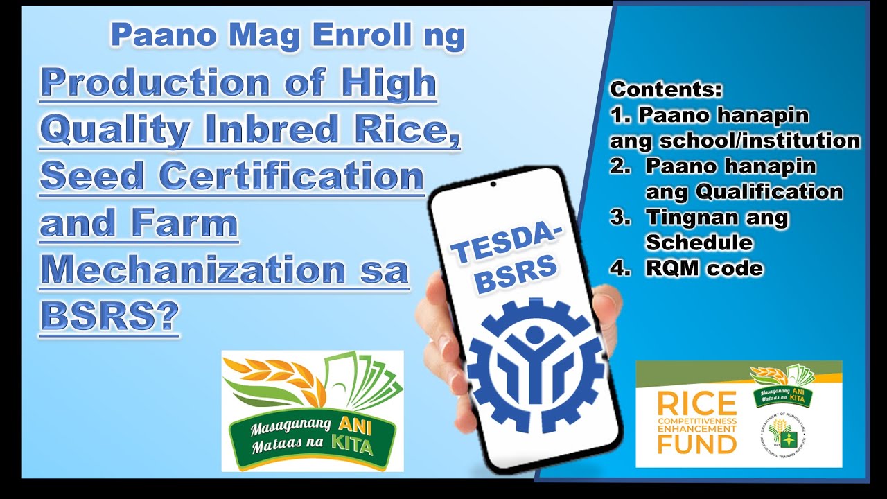BSRS enrolment/Paano mag enrol - (Intended For RCEF-Rice Farmers ...