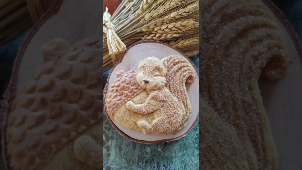 How to create cute squirrel cookies with cinnamon sugar "fur" - YouTube