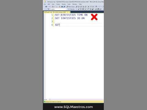 SQL Server SET STATISTICS TIME IO ON - YouTube
