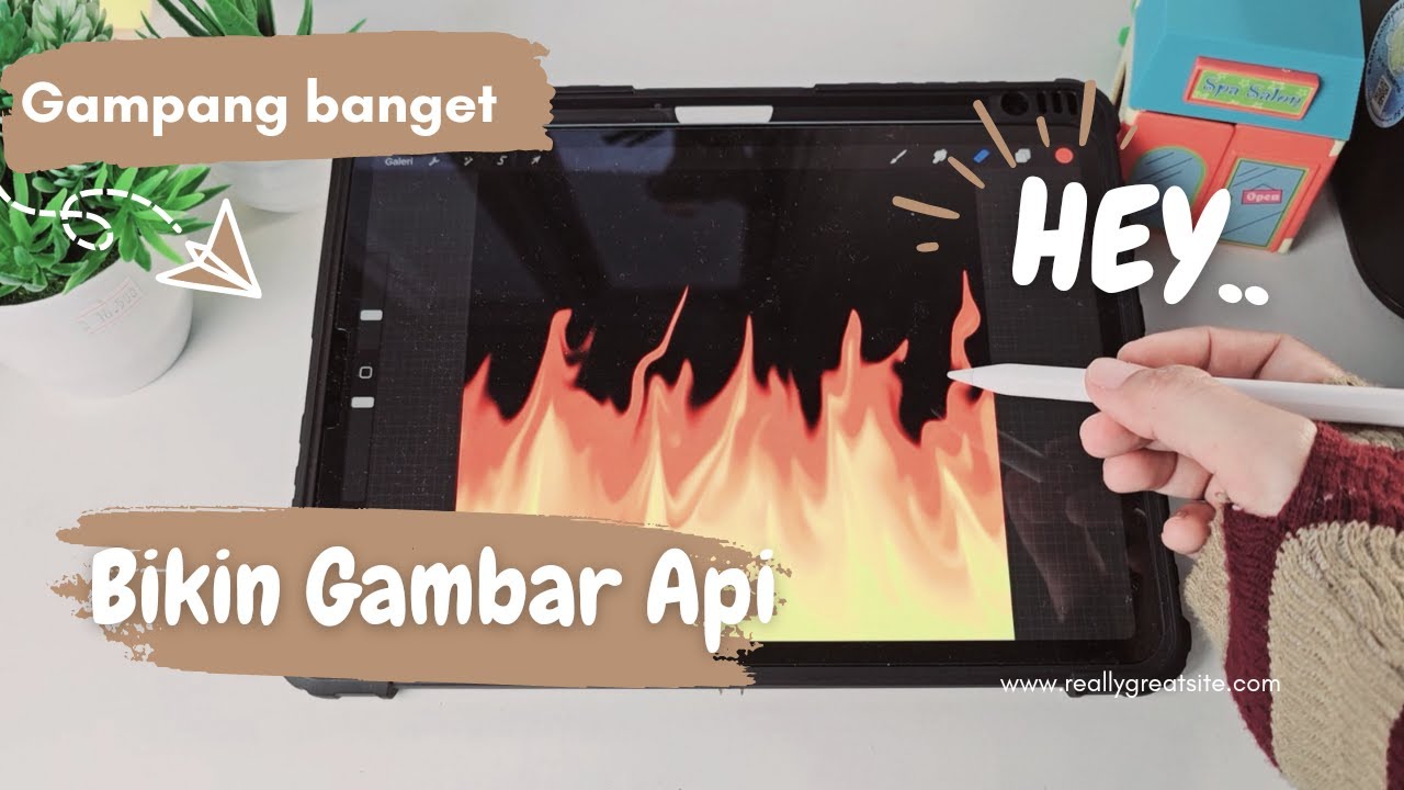 Draw with Me.. Tutorial Cara Membuat Gambar Api di Aplikasi Procreate ...