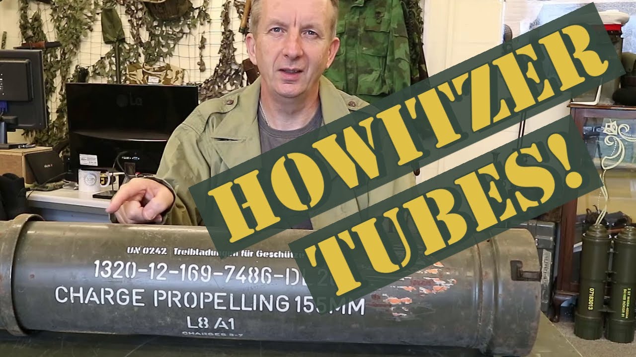 British Army Howitzer Propelling Charge Tubes - YouTube