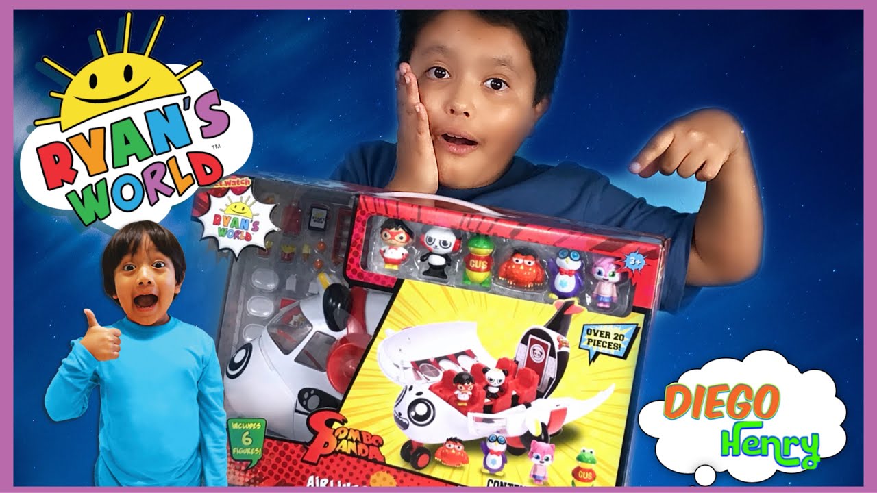 Pretend Play Ryan's World Airplane | Combo Panda Airplane Toys!! - YouTube
