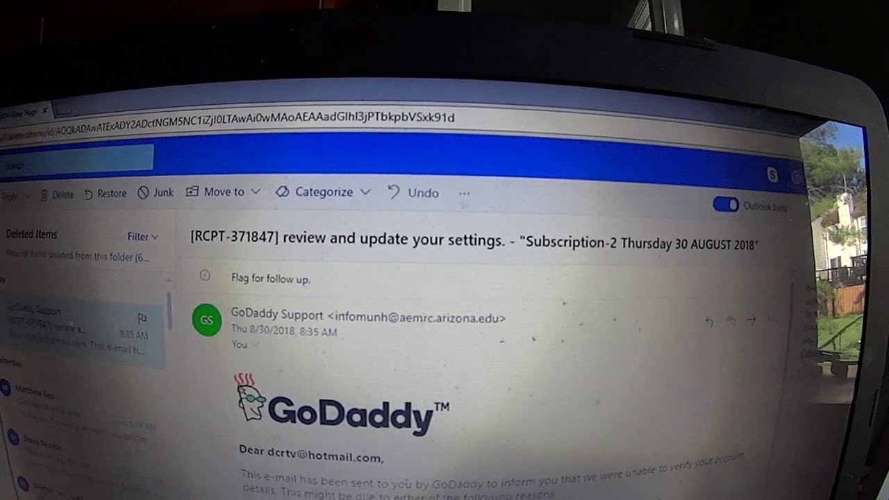 GoDaddy Fraud Email - YouTube