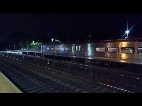 A Late NJ Transit Train 3963 & Amtrak Northeast Regional 196 With Two Locomotives at Hamilton ...