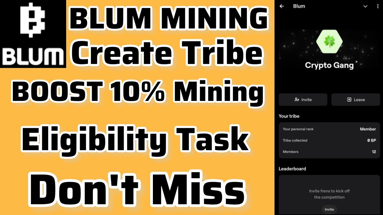 BLUM MINING | HOW TO CREATE TRIBE | BOOST 10% MINING | DON'T MISS. # ...