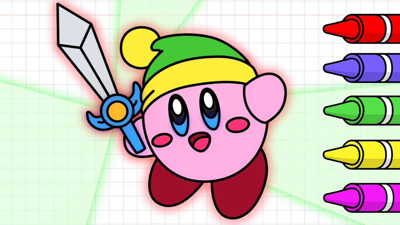 How to Draw Kirby Step by Step / Sweet Drawing Things - YouTube