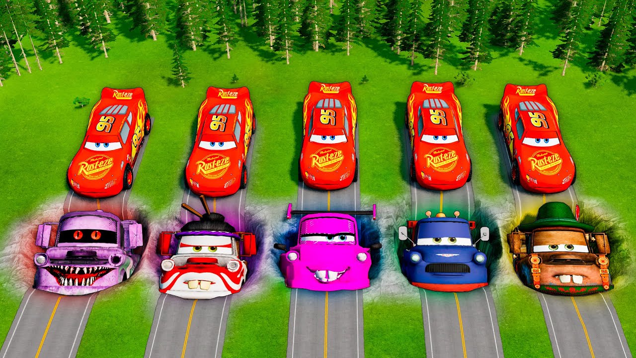 Mega Pixar Cars Pit Transform Lightning McQueen Into Evil Tow Mater ...