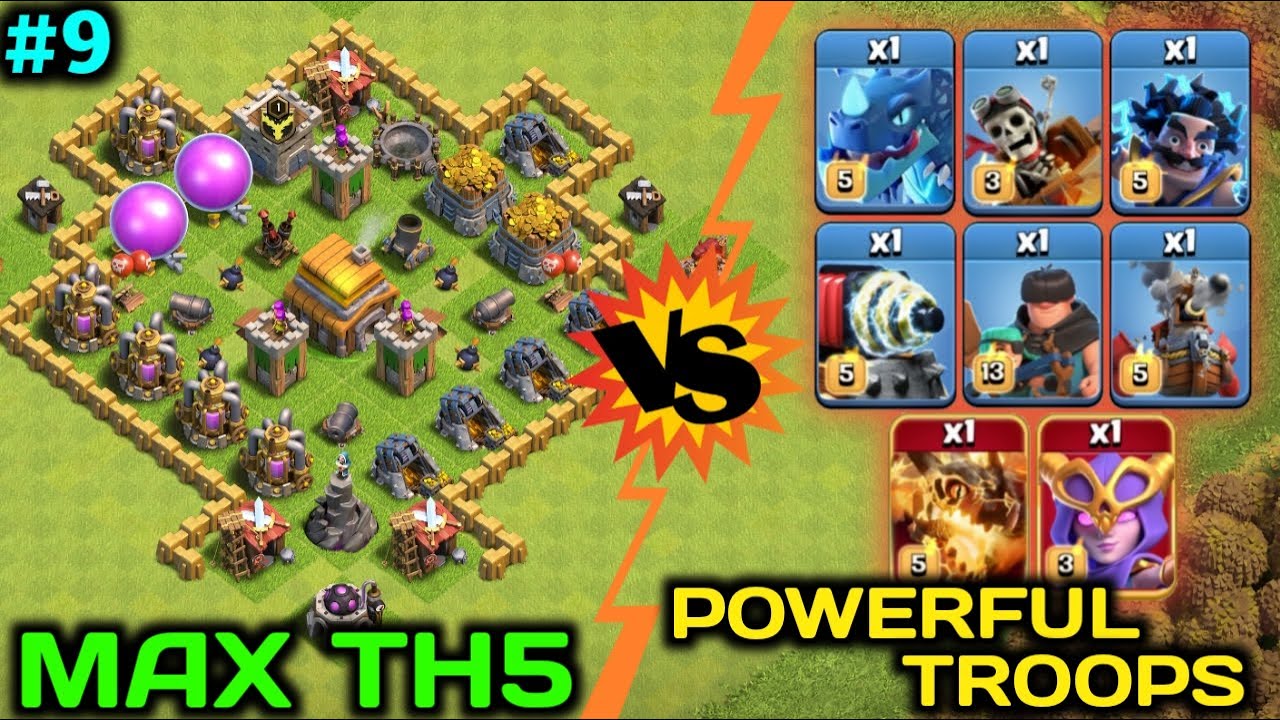 MAX TH5 vs POWERFUL TROOPS | Find G.O.A.T TROOP | TH5 | Ep-4 | #coc ...