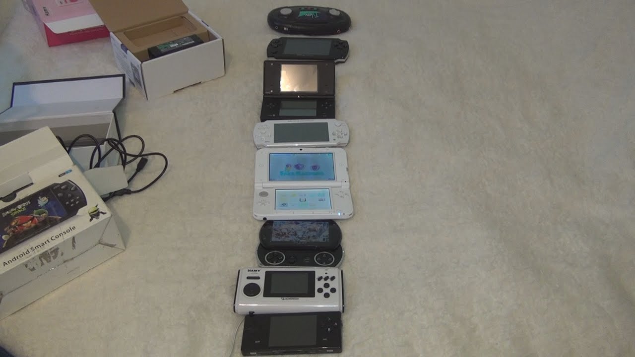 Nintendo 3DS XL vs various portable game consoles size comparison in 3D ...
