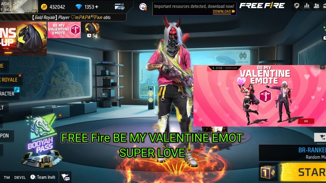 Free Fire Be My Valentine Emot Super Love 😘😘😘 - YouTube