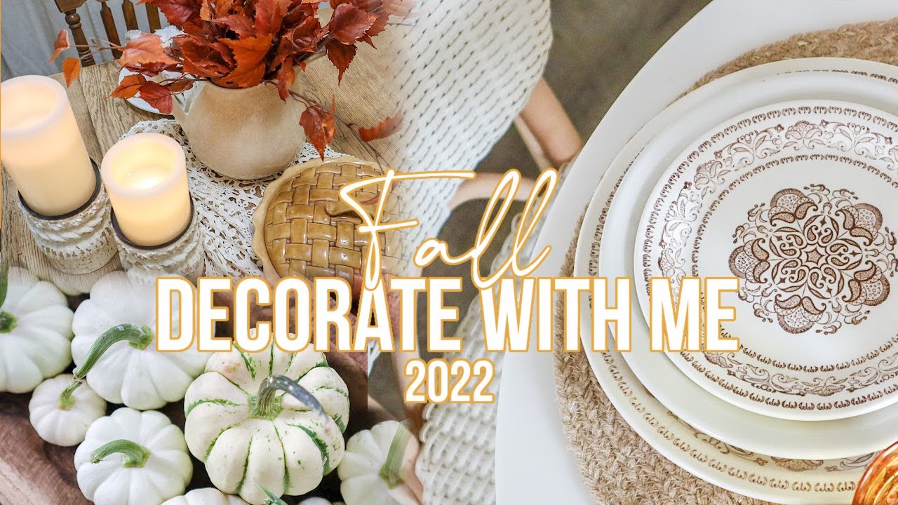 FALL DECORATE WITH ME PART 2! | VINTAGE COTTAGE FALL KITCHEN DECOR 2022 ...
