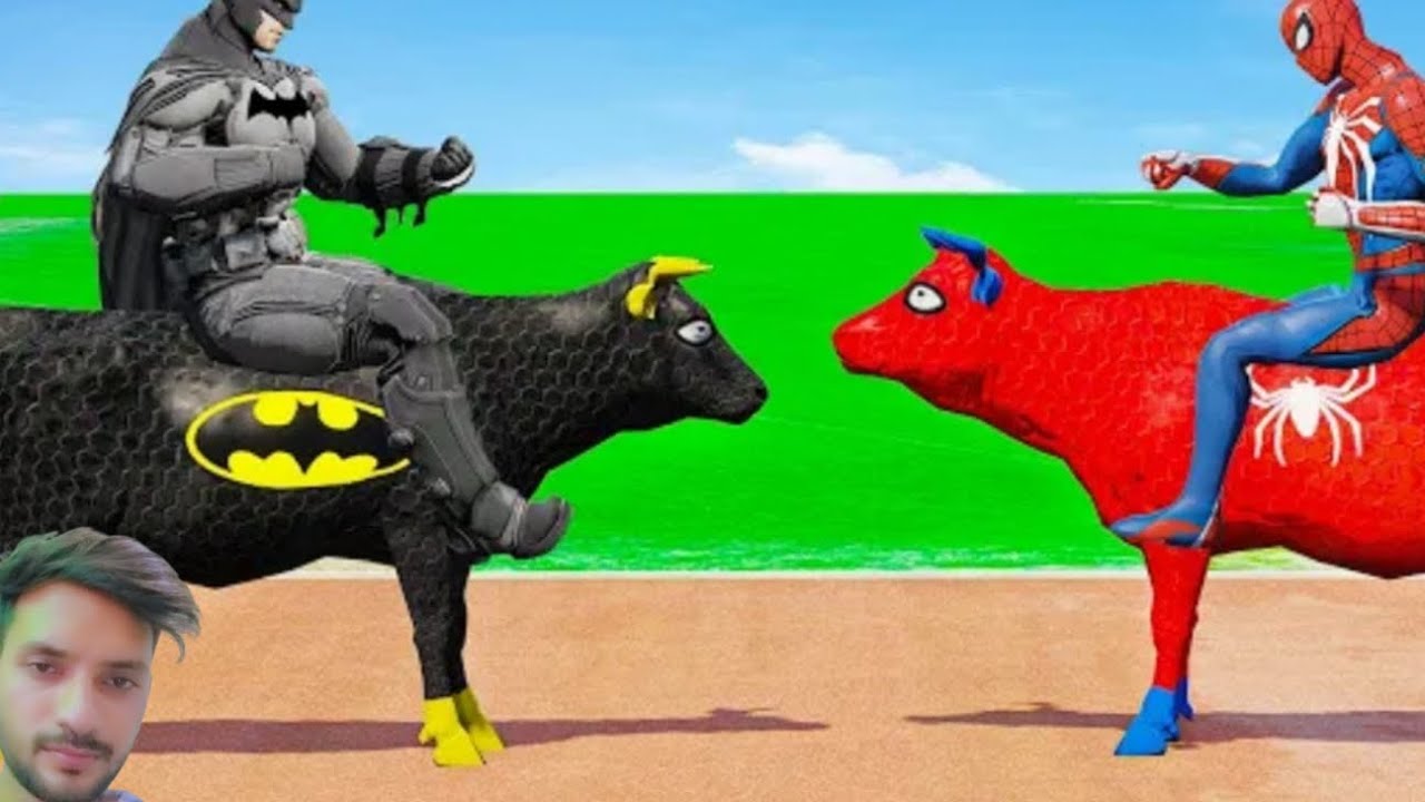 Cow Spider-man and Cow Batman Funny Video Comedy Challenge in Race ...