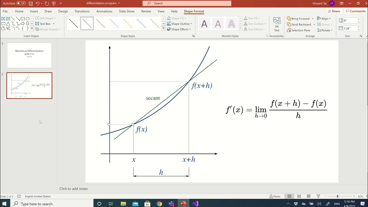 Tutorial - numerical differentiation with C++ - YouTube