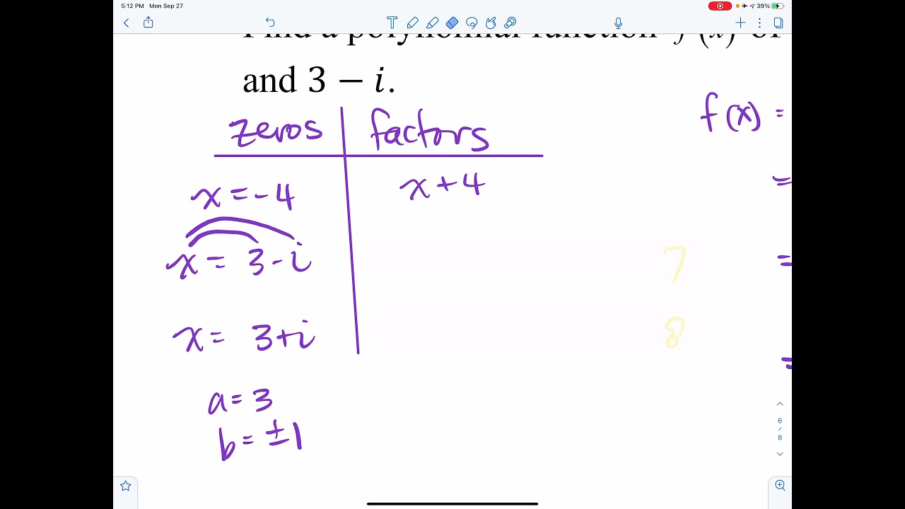Complex Zeros Of A Polynomial And Conjugate Zeros Theorem 110 3 3c