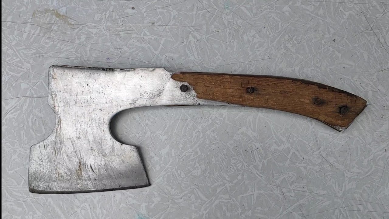 I repaired an old ax . It was as sharp as a razor - YouTube