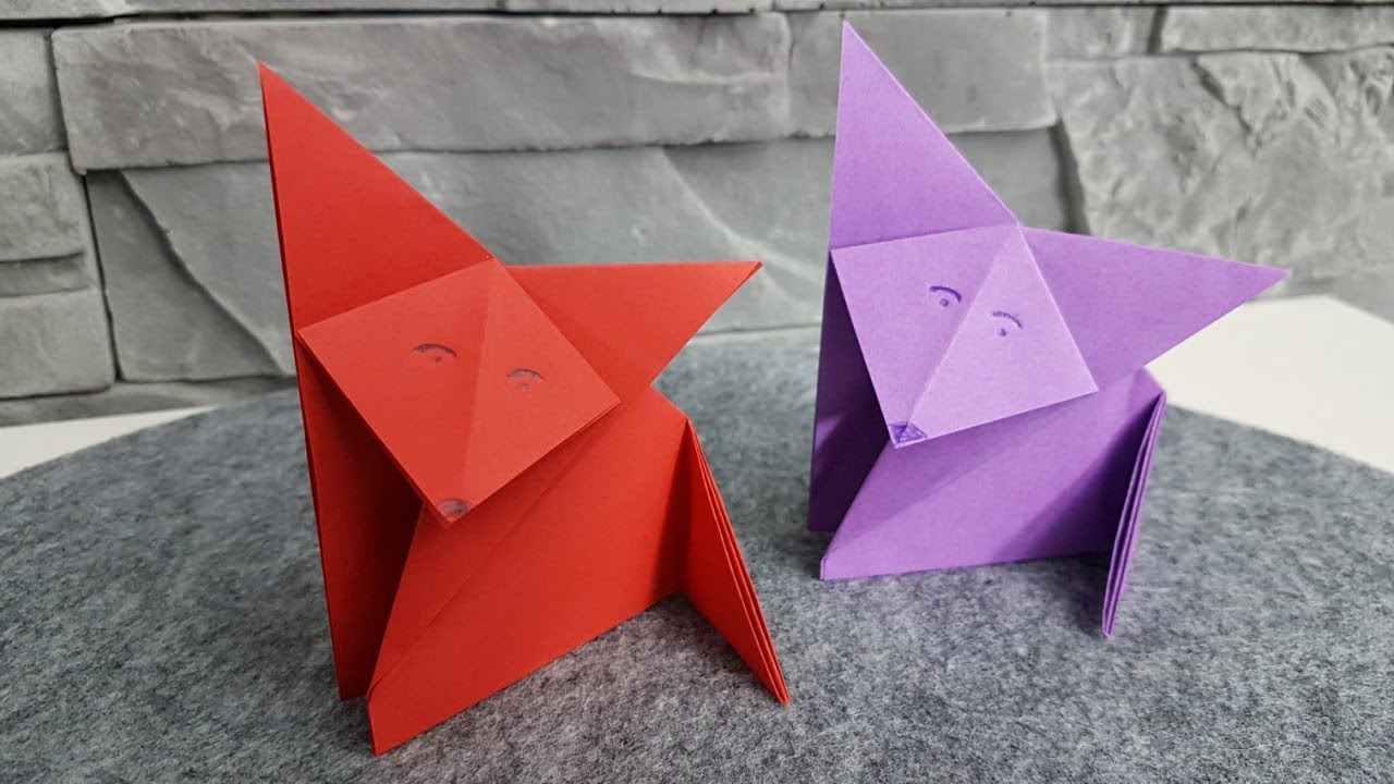 Origami FOX | FUCHS einfach falten, DIY | Bastelidee - YouTube