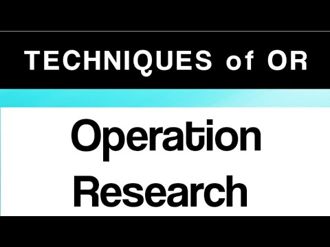 Techniques of OR | Operation Research - YouTube