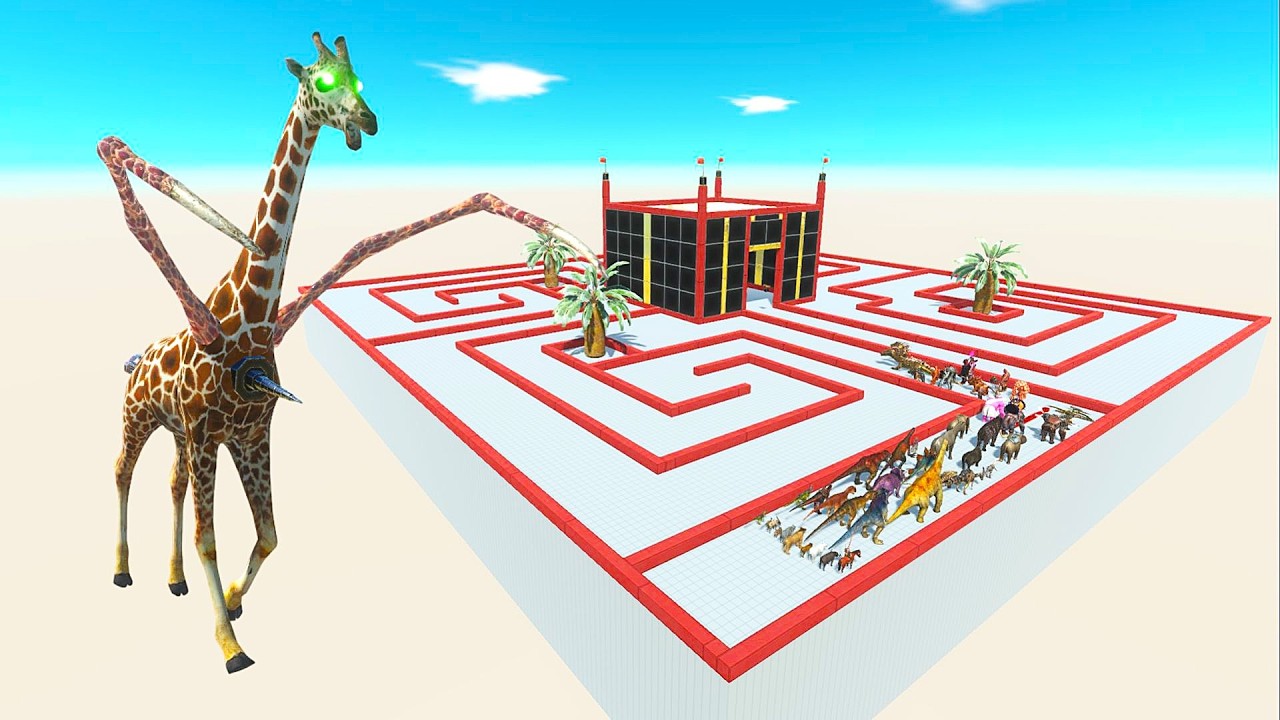 ESCAPE FROM ALIEN GIRAFFE - ARBS - Animal Revolt Battle Simulator - YouTube