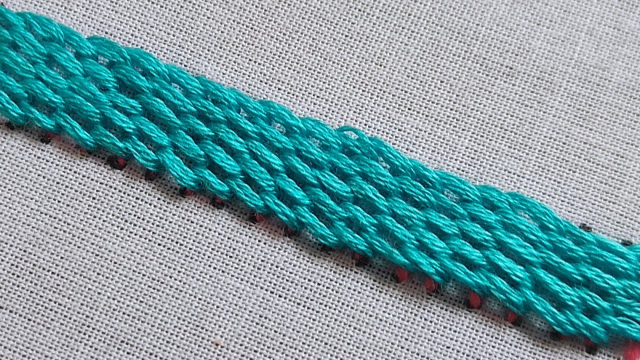 Raised Stem Stitch Band - Hand embroidery stitches - YouTube