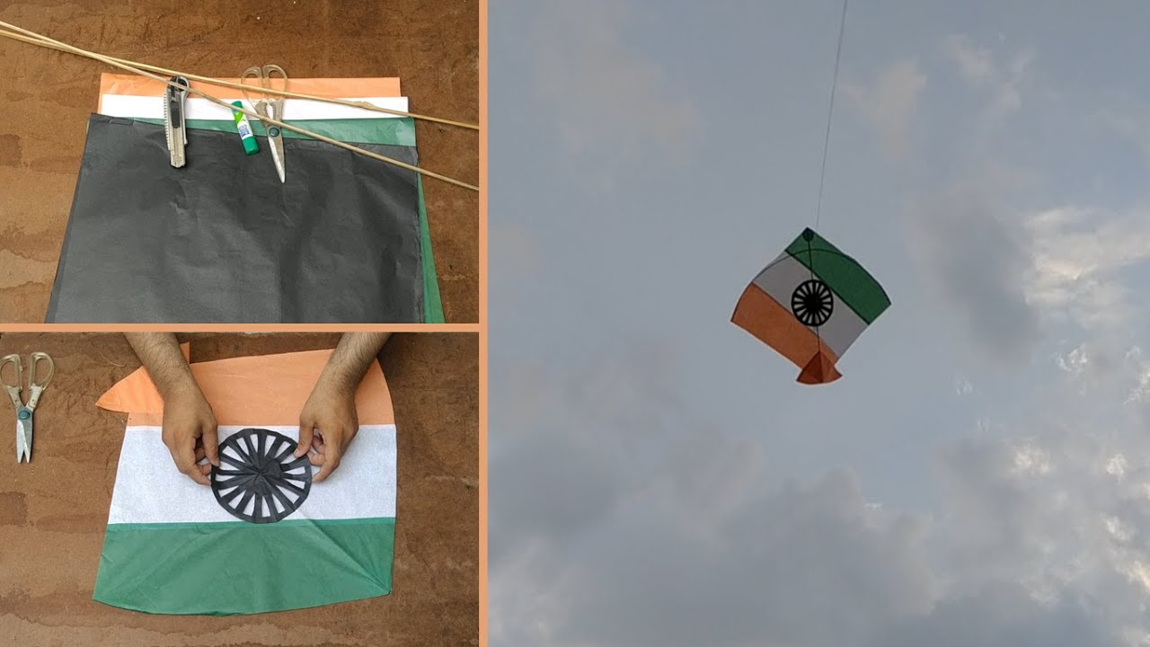 Indian flag kite making at home and flying test - Tiranga (Tricolor ...