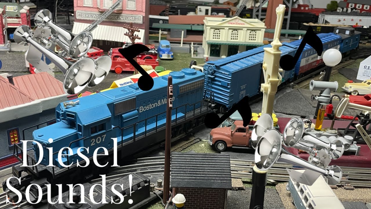 Diesel locomotive horn sounds for a model railroad - YouTube