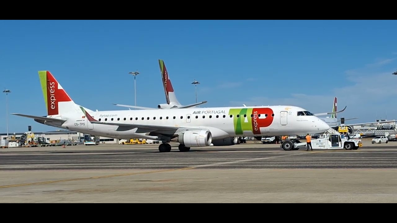 Embraer E90 Portugalia operado por TAP em Lisboa | Partida Diária para ...