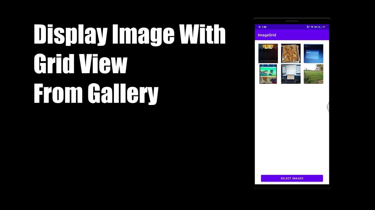 Display image in grid view from gallery android - YouTube