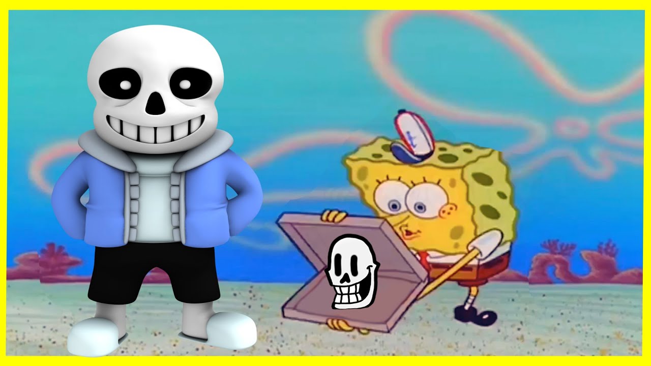 Sans trying to get a pizza from Spongebob | Sans spongebob - YouTube