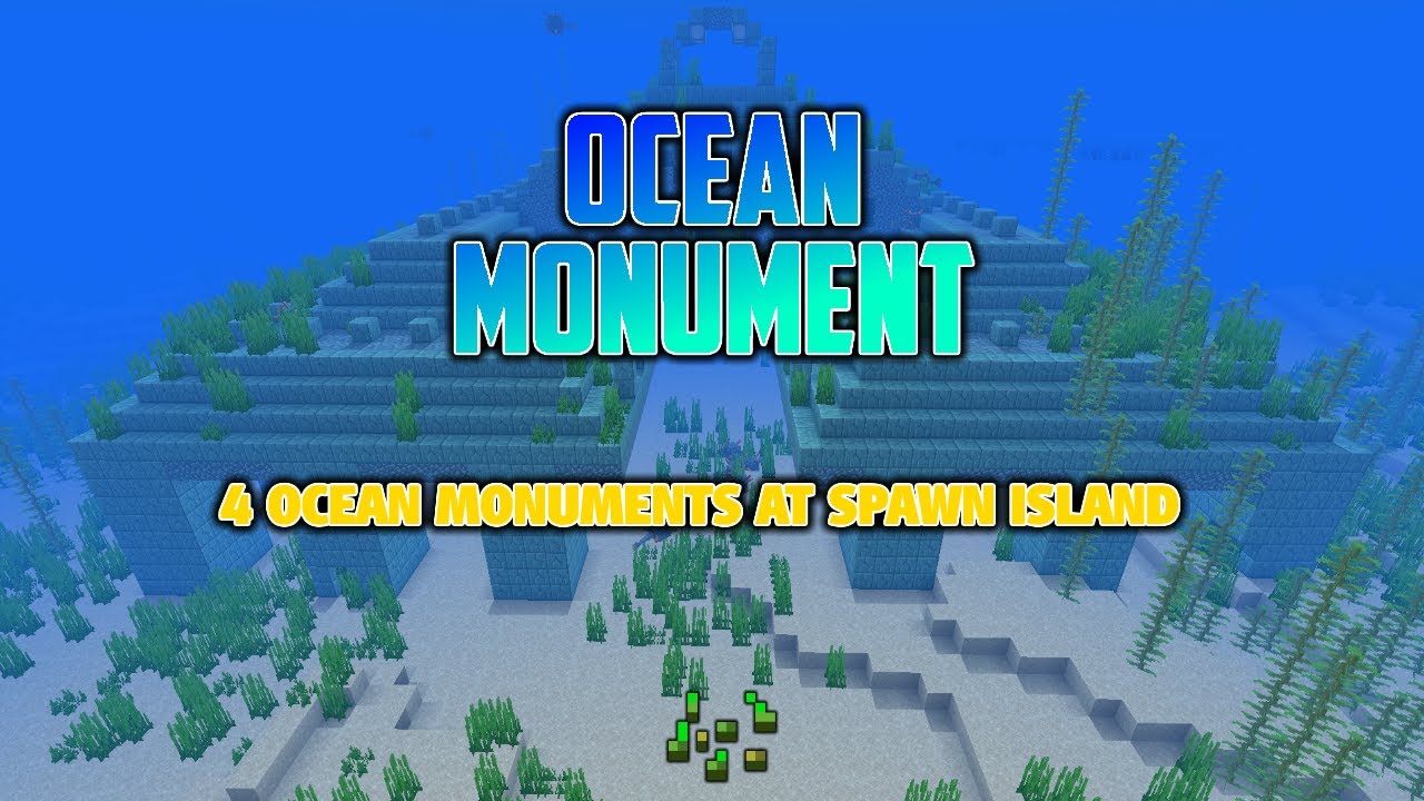 Ocean Monument Seed 4 Ocean Monuments At Spawn On Survival Island