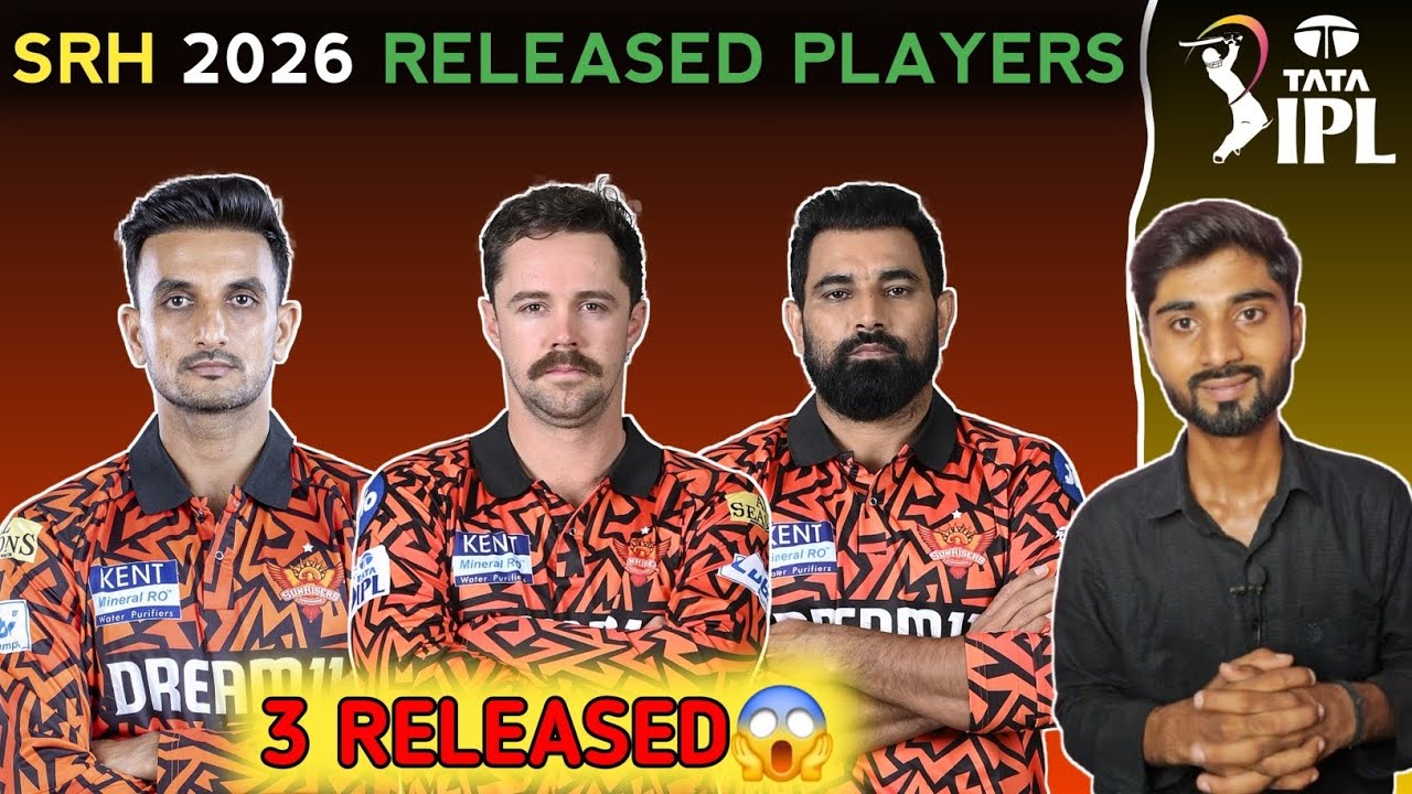 SRH 2026 Released Players 🔥| 3 Big Players Out from Sunrisers Hyderabad ...