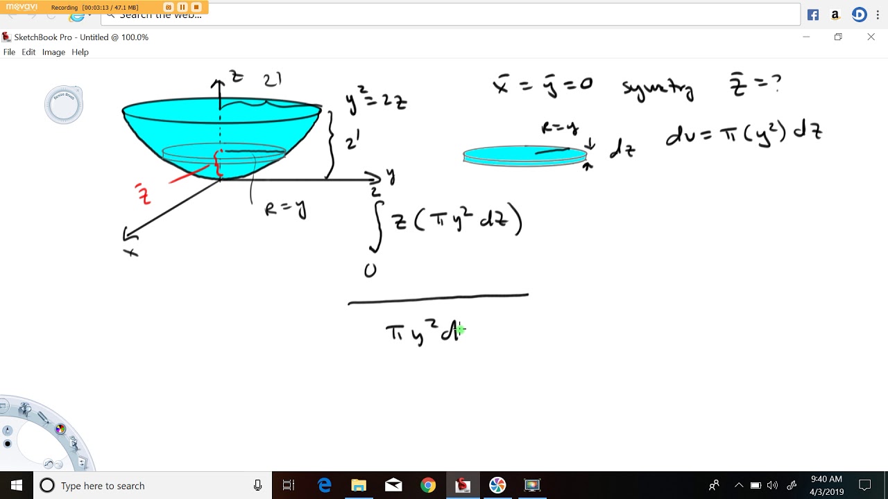 centroid of a 3 d object with cylindrical symetry - YouTube