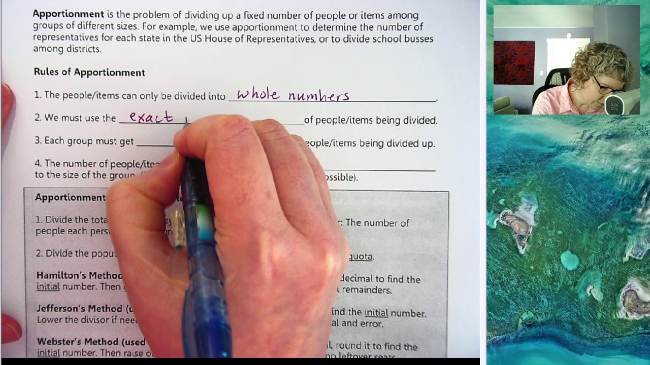 Math 105 Video 5.1a Intro to Apportionment - YouTube