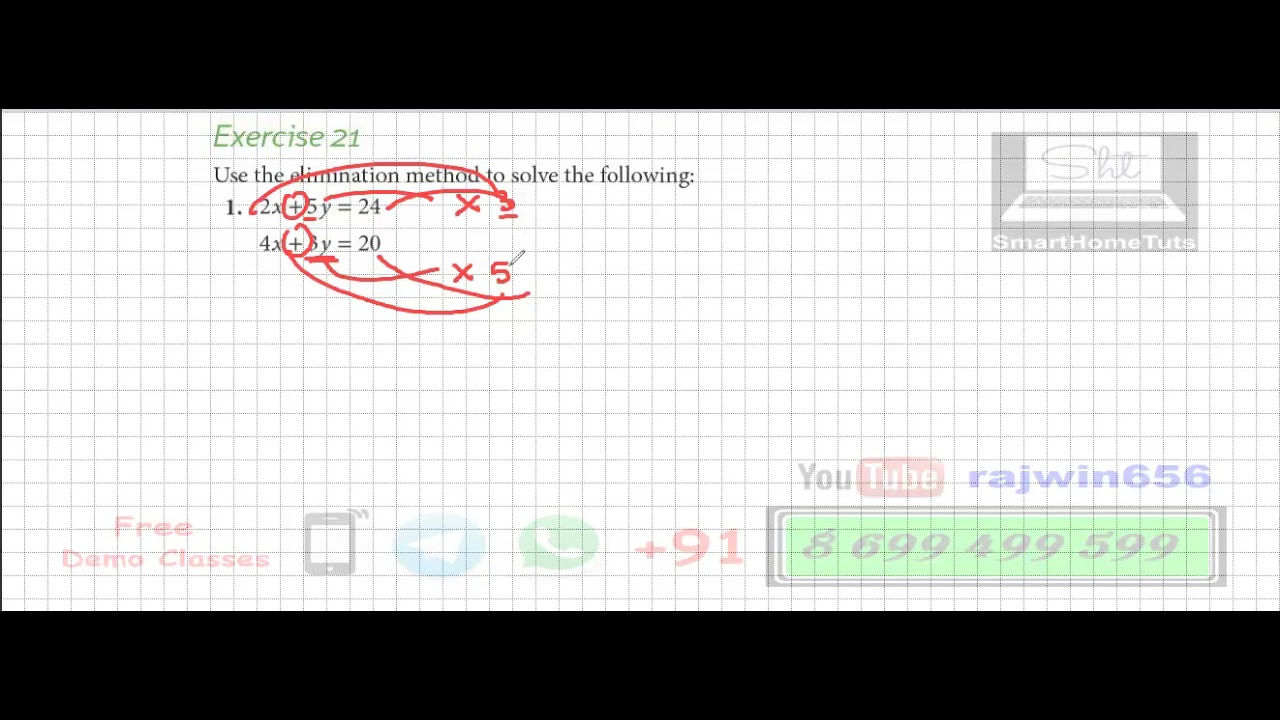 Solving simultaneous equation by elimination method - YouTube