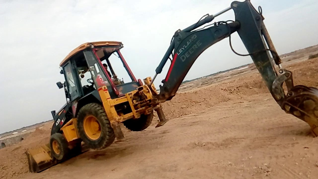 leyland deere 435 backhoe loader - YouTube