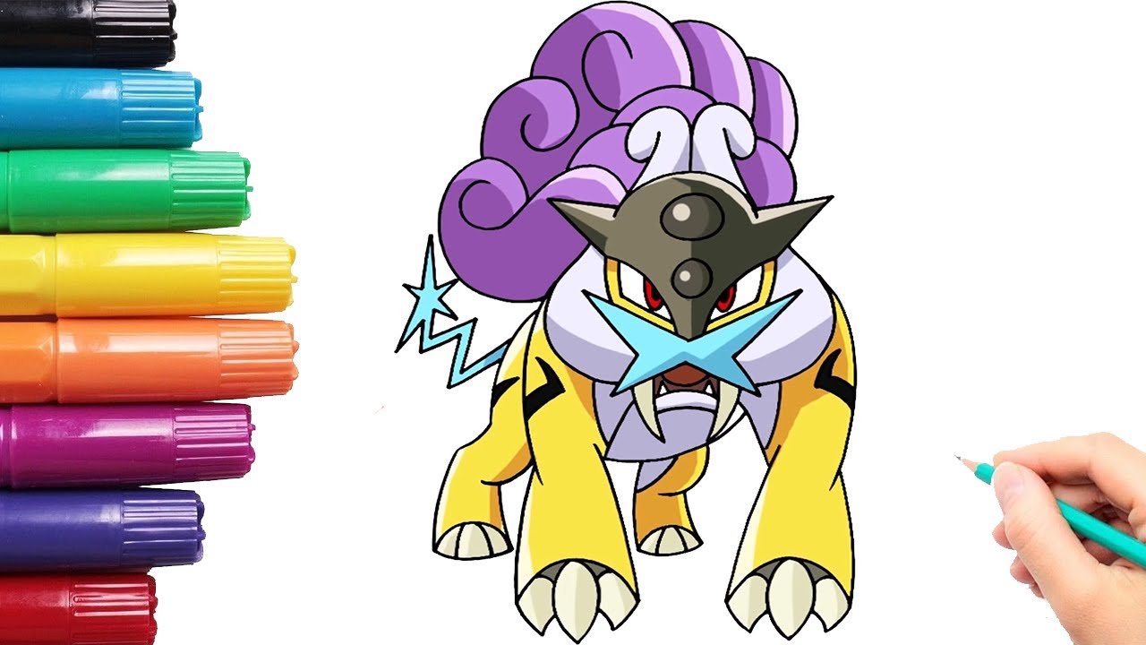 Raikou Drawing Raikou With Suicune's Colours , All Legendary Pokemon