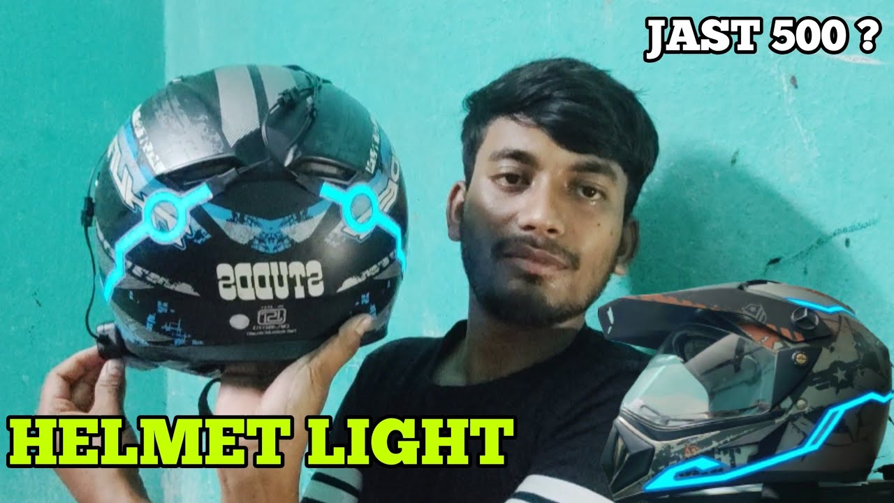 Helmet Light Installation and Review | Helmet Strip Light| Helmet ...