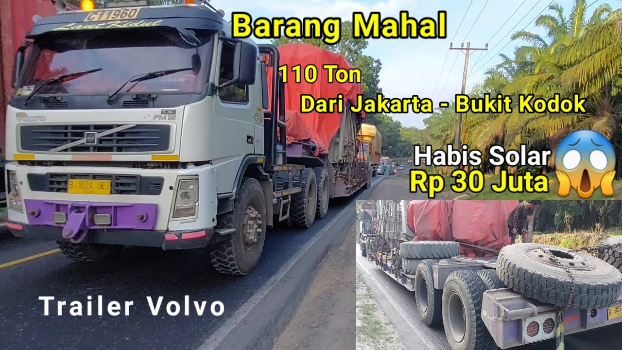 Trailer Volvo Muatan Travo Berat 110 Ton - YouTube