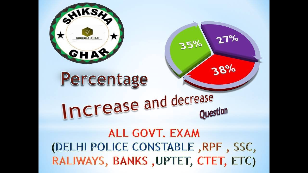 Percentages | increase and decrease Questions.. - YouTube