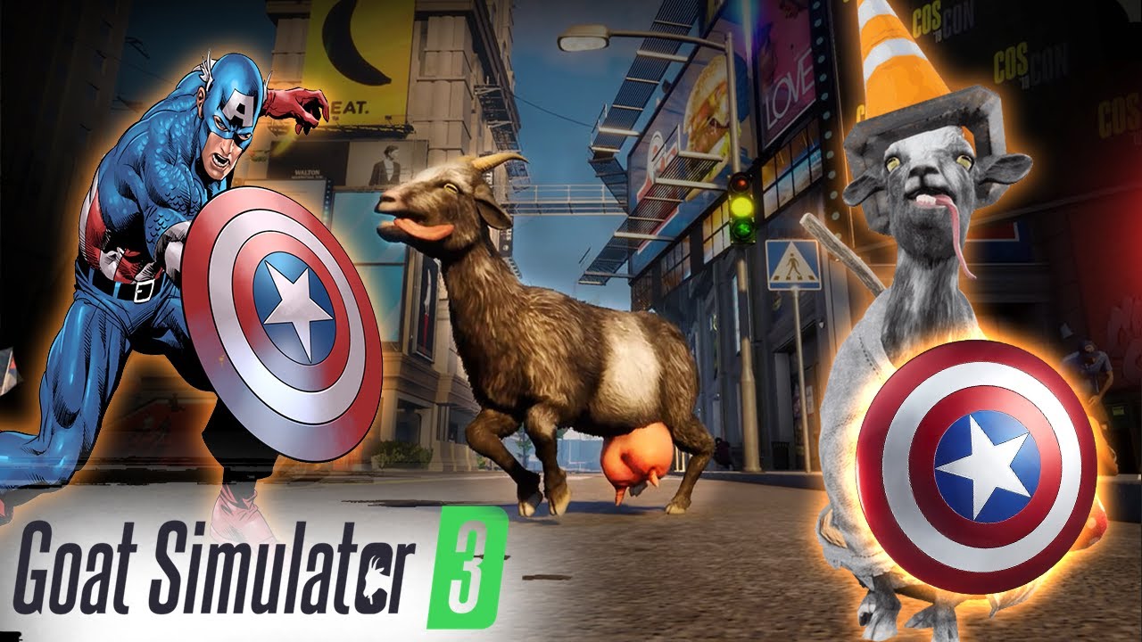 Goats Go NUTS with Captain America Shield in Goat Simulator 3! - YouTube