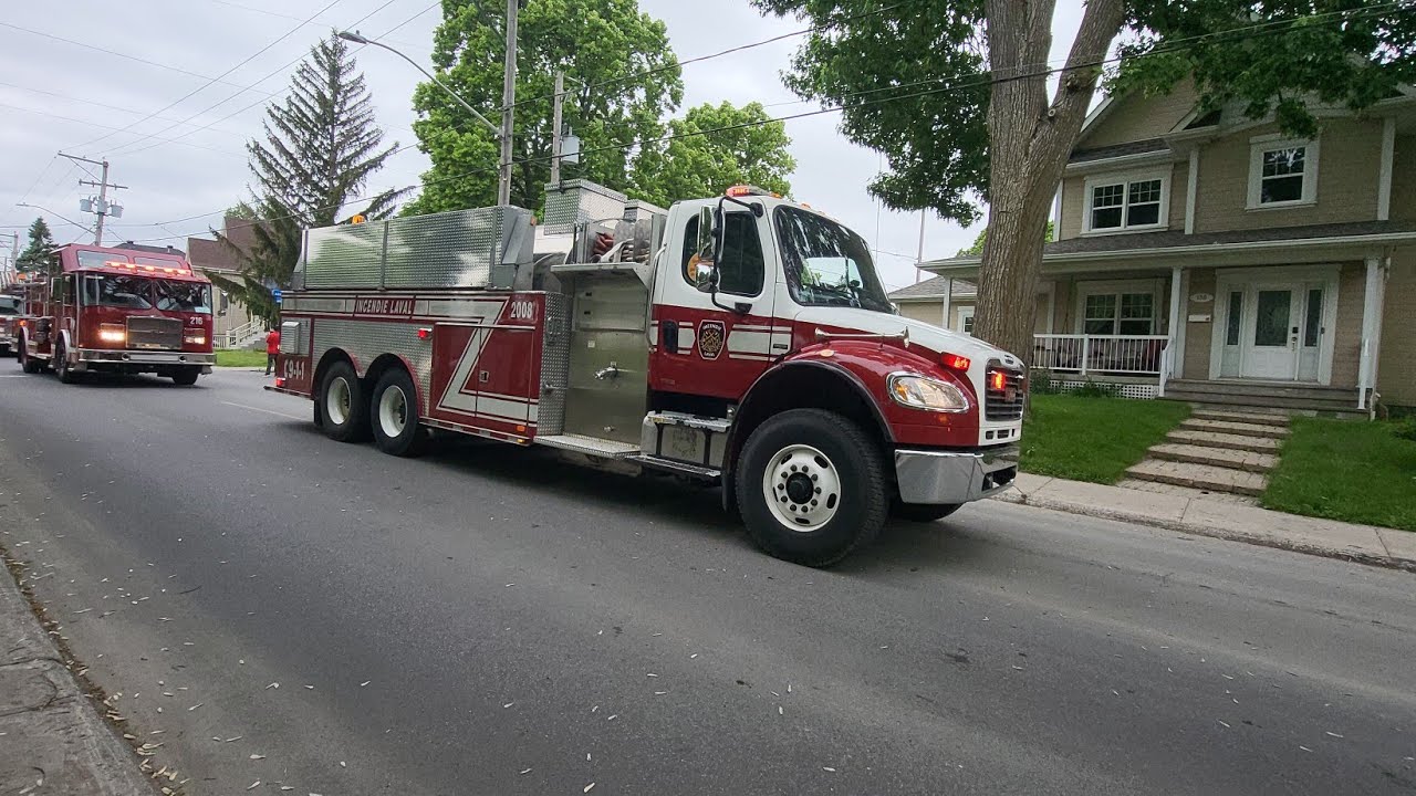 Laval firefighters day parade 2025 - YouTube
