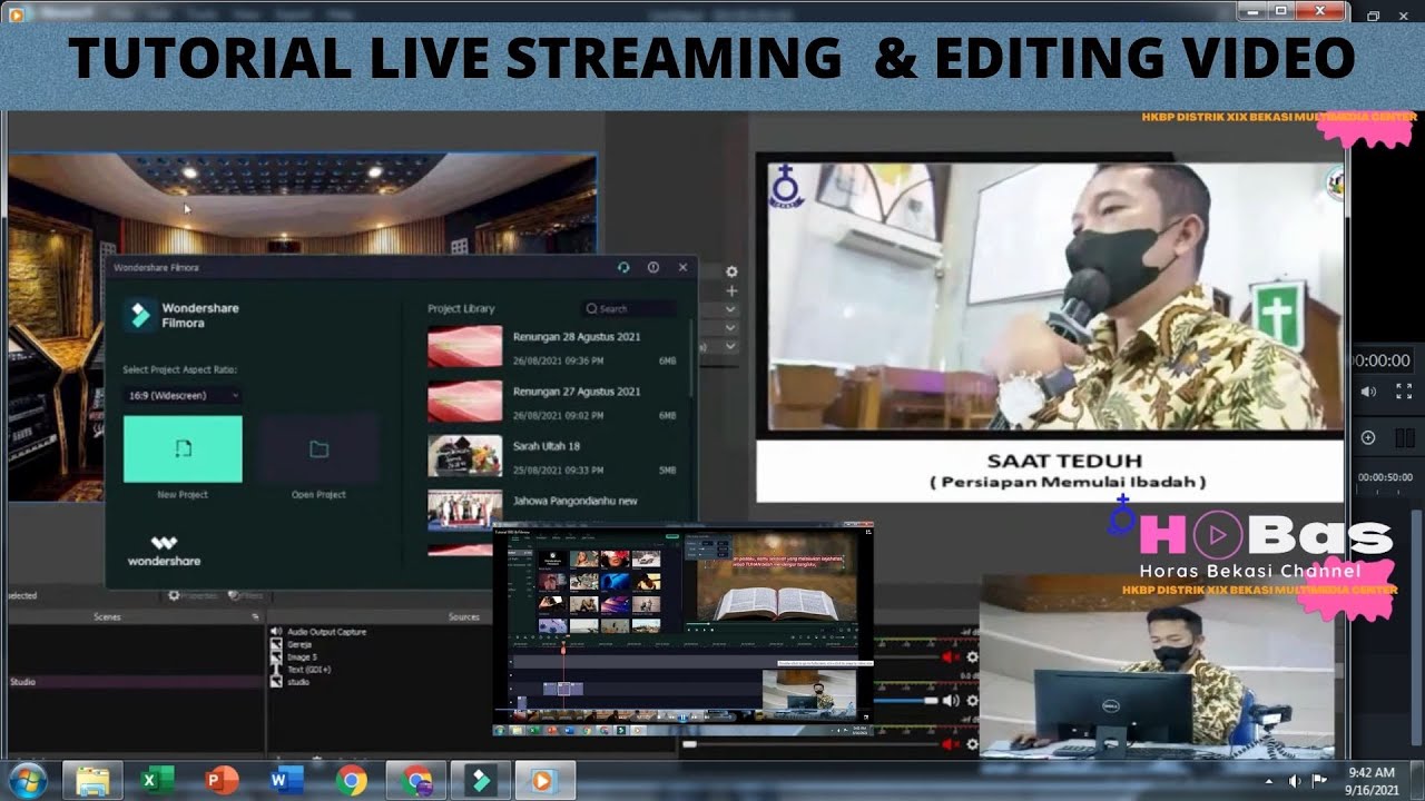 Tutorial Live Streaming di Gereja (Belajar OBS & Editing Video dengan Filmora) - YouTube