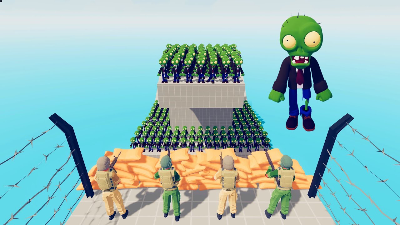 Army vs Zombie 300 Units - TABS 4K 60FPS - YouTube