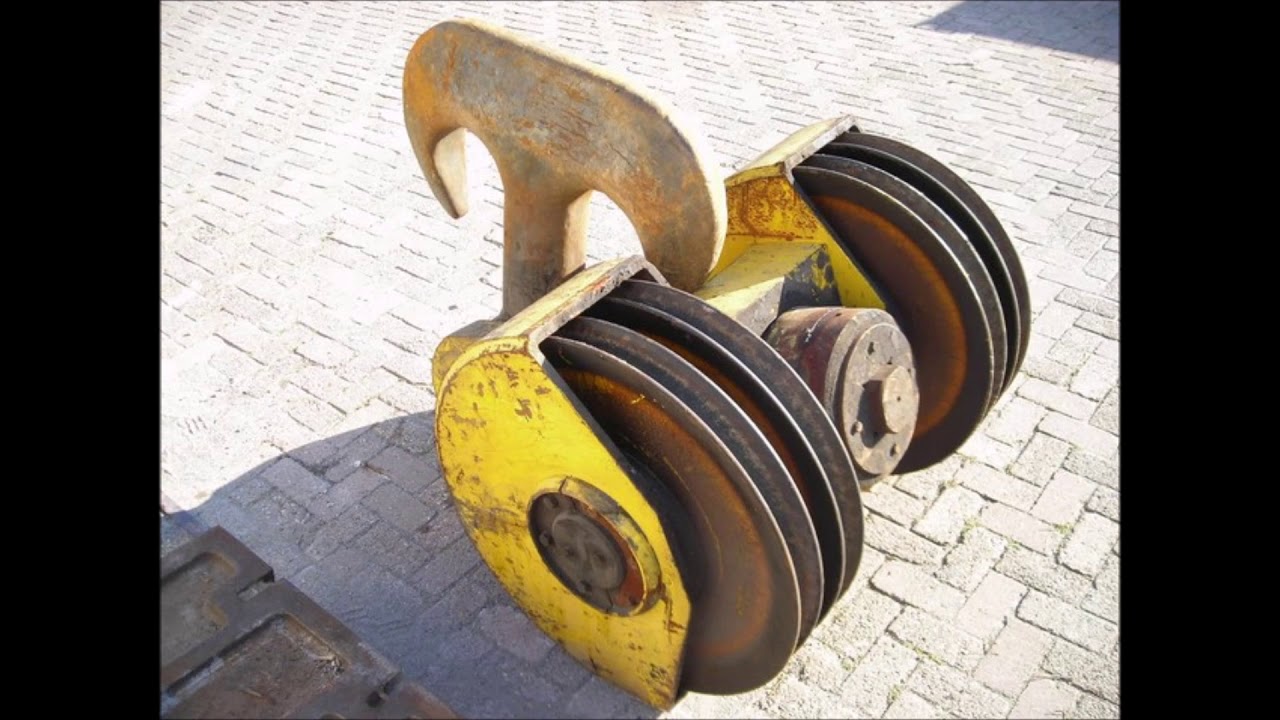 SMAG 75 ton 4 sheaves harbour hook block for sale - YouTube