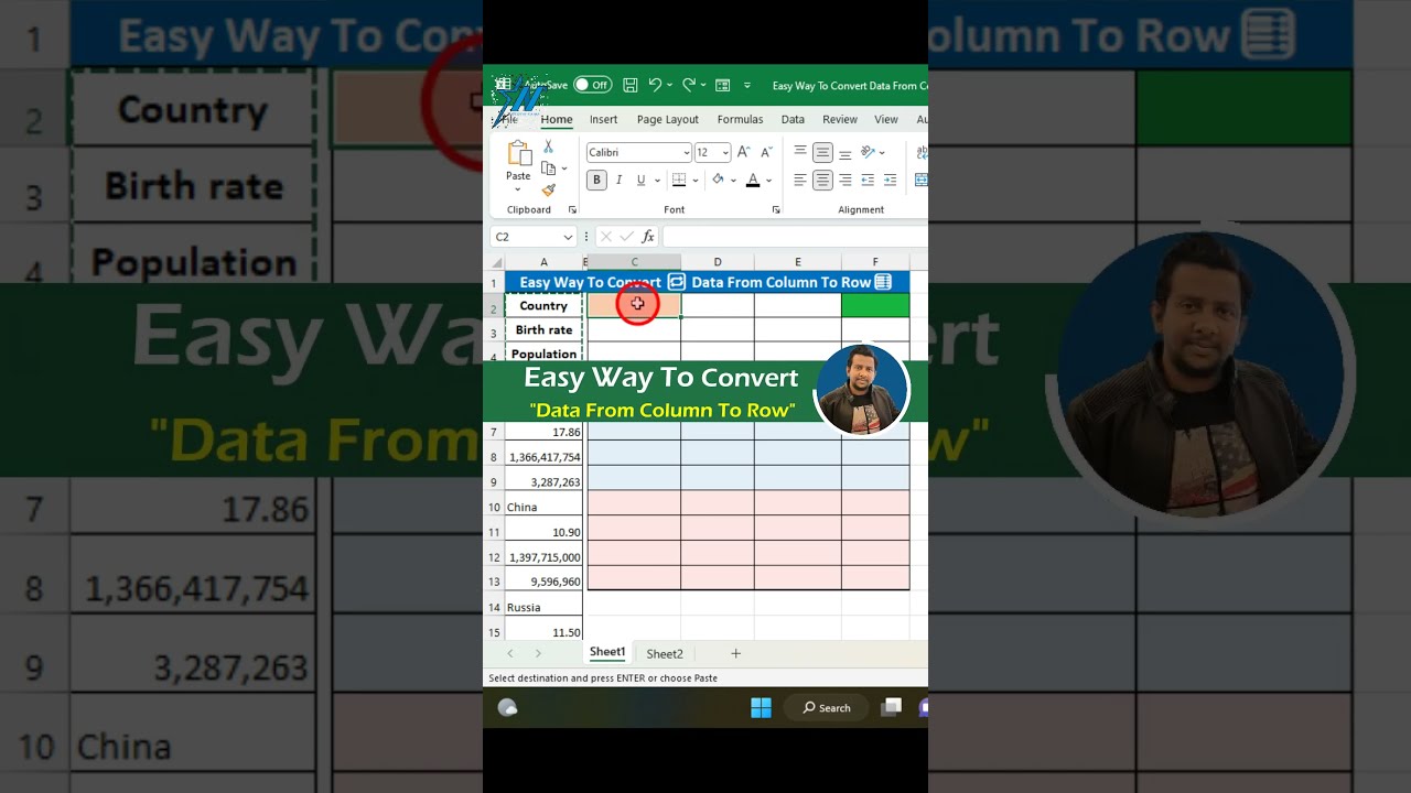 Convert Column Data To Rows Like A Pro shorts YouTube Convert Column Data To Rows Like A Pro shorts YouTube