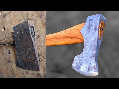 Rusty Old Axe Restoration: Reshaping and Re-handling - YouTube