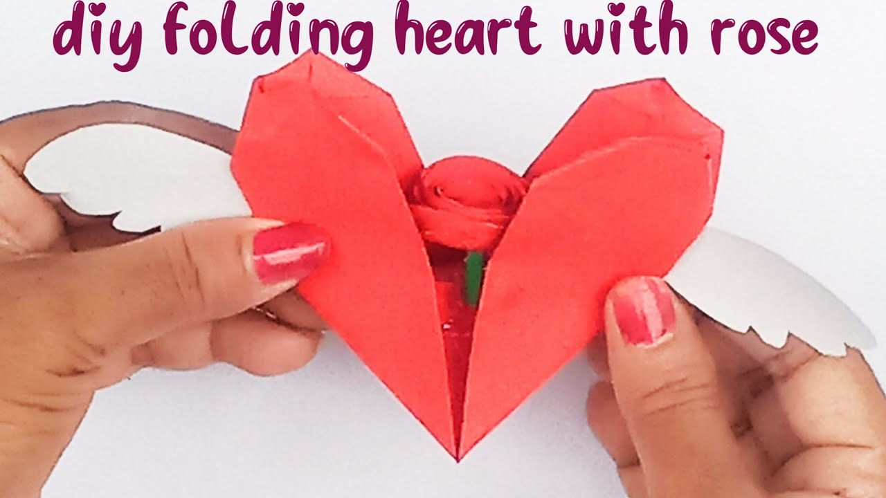 how to make heart with paper/ folding heart with paper #pape craft ...