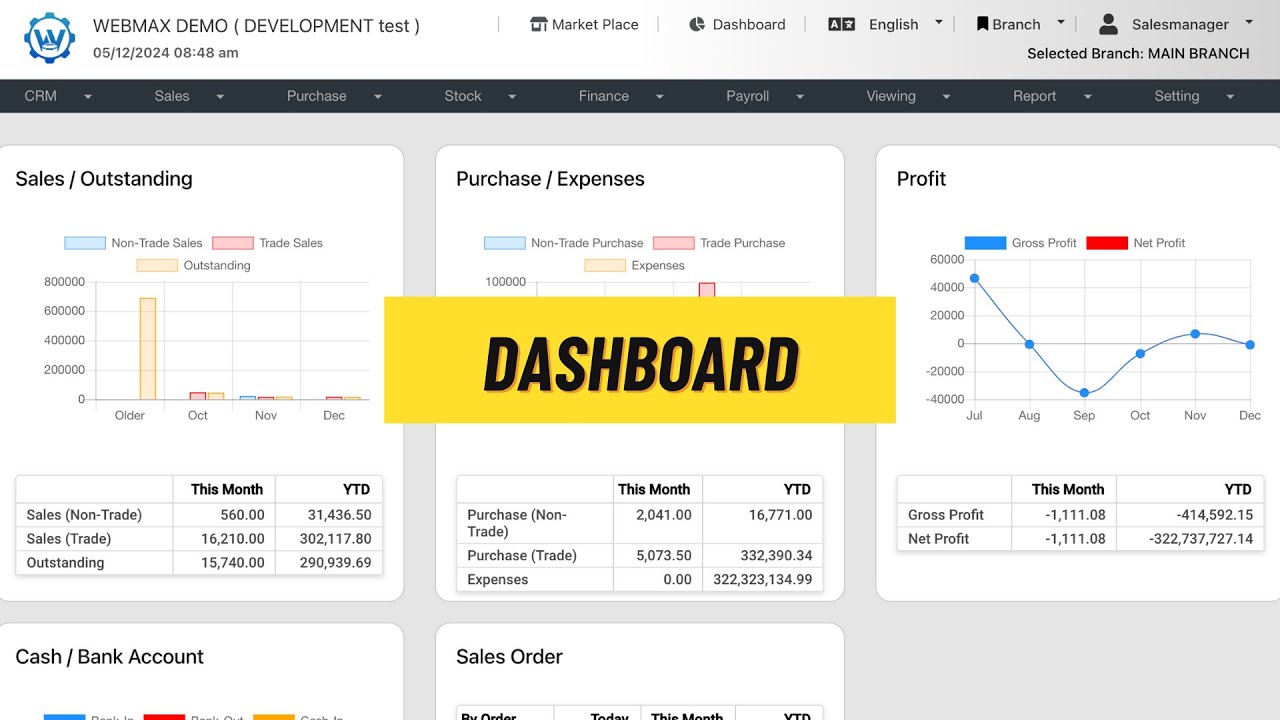 (华语) Dashboard (Webmax ERP System) (V3) - YouTube