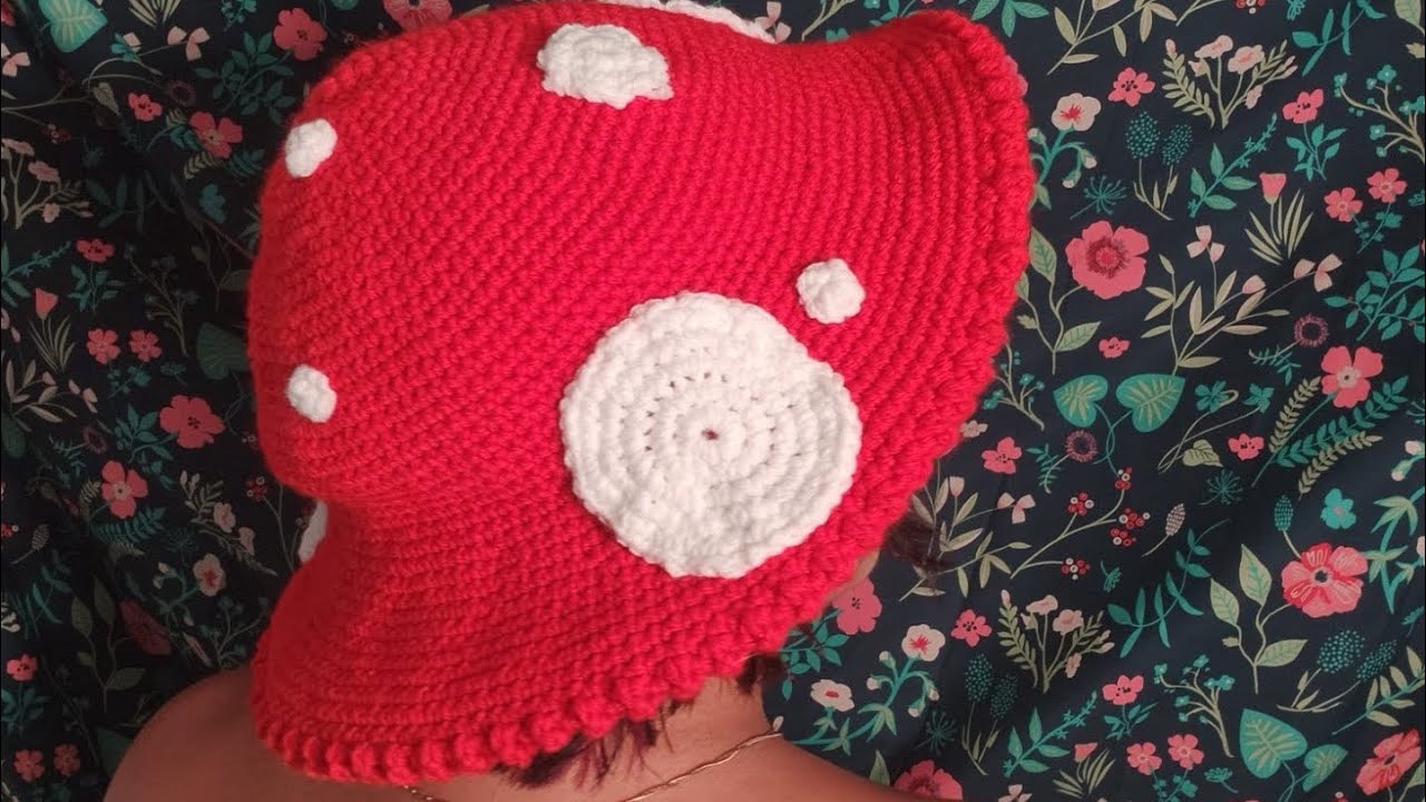 crochet mushroom hat tutorial #tutorial #mushroomhat #mushroom - YouTube